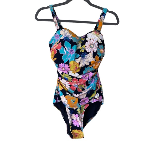 Profile By Gottex | Swim | Profile Gottex Women Black Floral Underwire ...